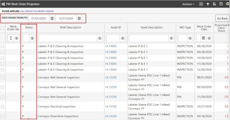 Using preventive maintenance projection tools in eMaint - eMaint CMMS
